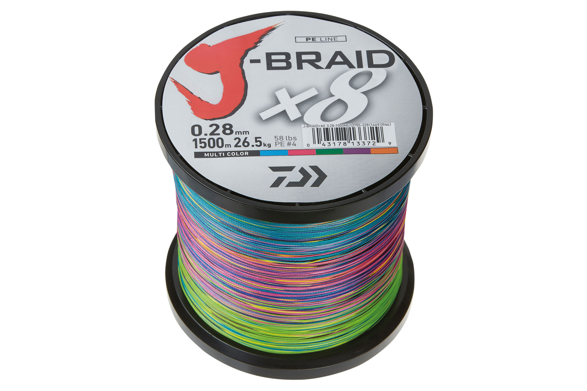 Daiwa J-Braid X8 multi-color, 0.13mm, 8.00kg, 150m - JADABO