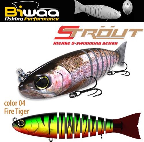 Biwaa Swimbait Strout 5.5" 14cm 29g 04 Fire Tiger wobbler - JADABO